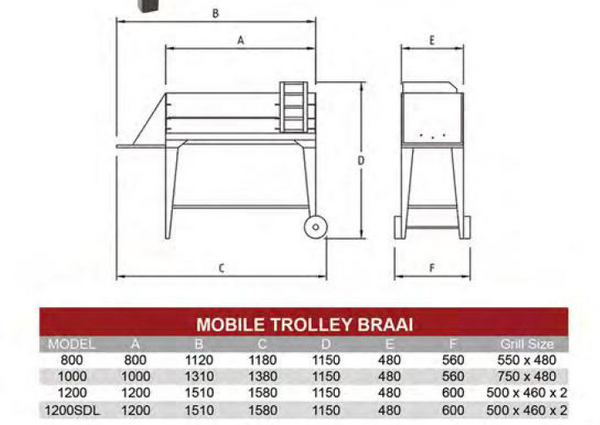 800 Mobile Trolley Braai – The Braai Warehouse